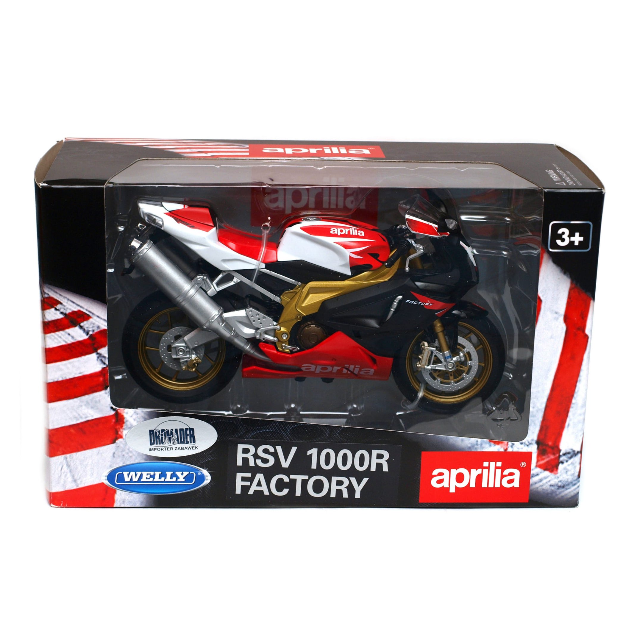 APRILIA RSV 1000 R Factory model skala 1:10 Welly
